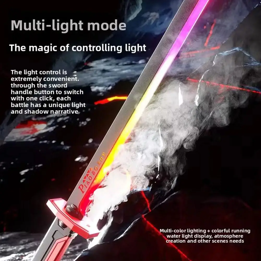 Colorful Streamer Glowing Sword Toys with Spark & Smoke Effect Light ...