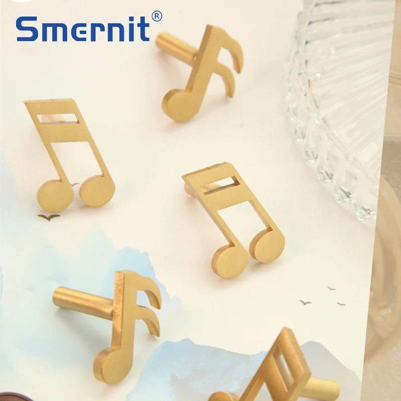 Musical Note Brass Furniture Handles and Knobs for Kitchen Cabinet ...