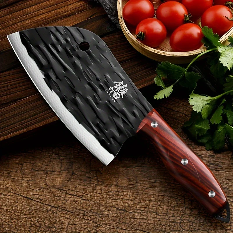 Ultra-Sharp-Forged-Red-Handle-Chopper-Stainless-Steel-Chef-s-Knife-Home ...