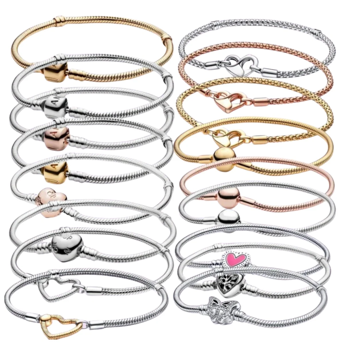 PANDORA-pulsera-de-plata-de-ley-925-para-mujer-brazalete-cl-sico-con ...