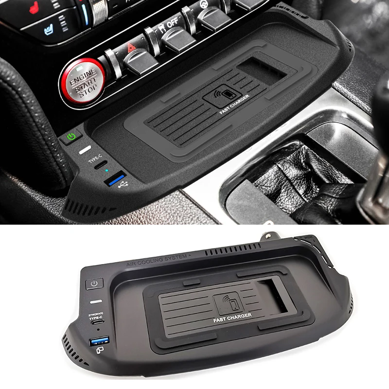 Car center console phone charger 15w fast wireless charger car charger ...