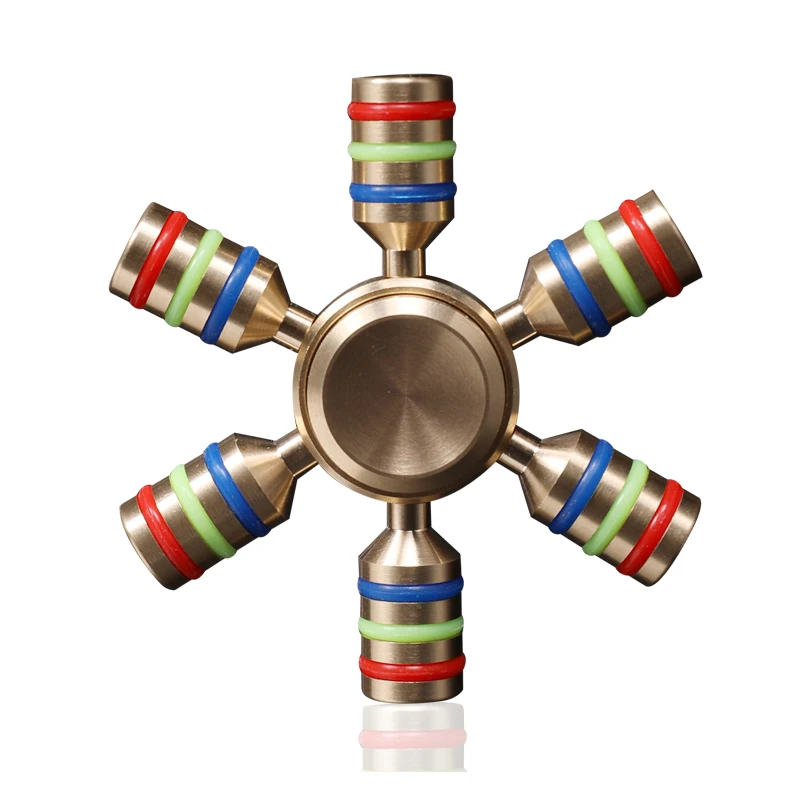 High-Quality-Metal-Fidget-Spinner-6-Arm-Copper-EDC-Fingertip-Gyro ...
