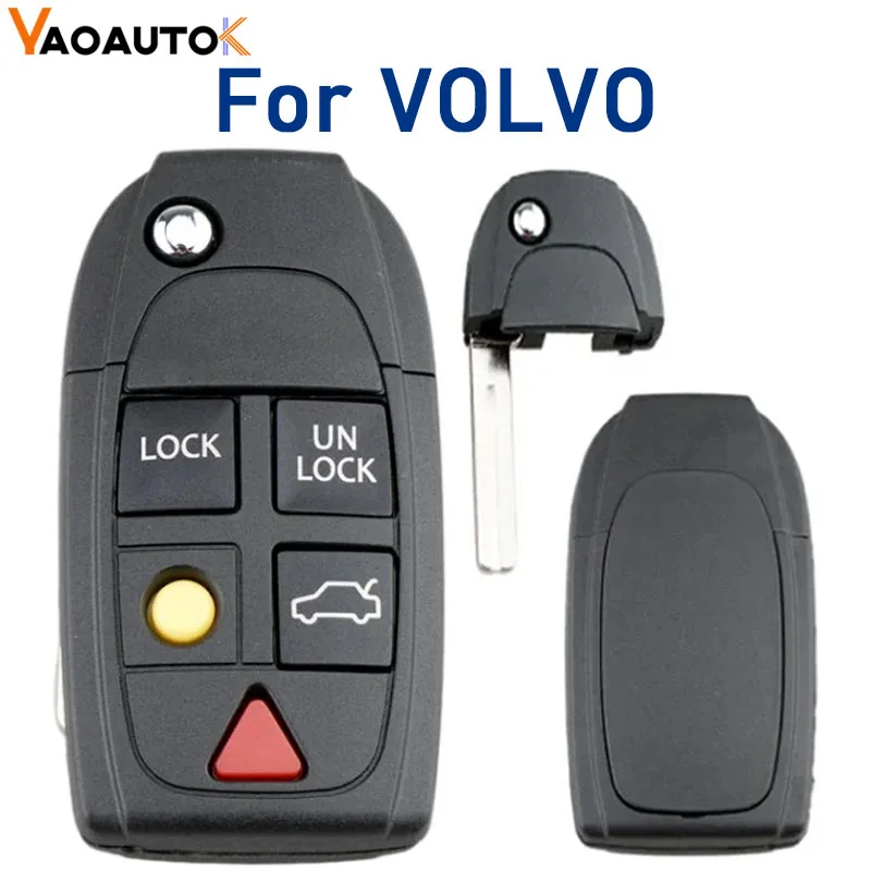 Remote-Car-Key-Fob-Case-Shell-For-VOLVO-S60-S80-V70-XC70-XC90-5-Buttons ...