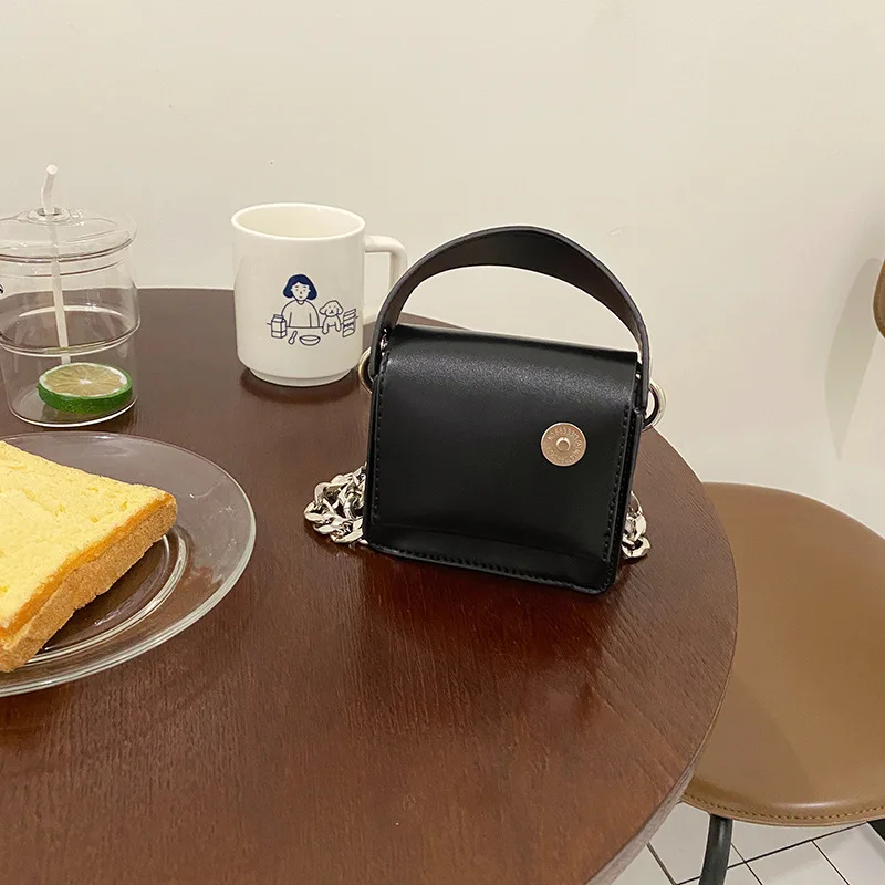 Thick-Chain-Black-Portable-Small-Square-Bag-Women-s-Korean-Style ...