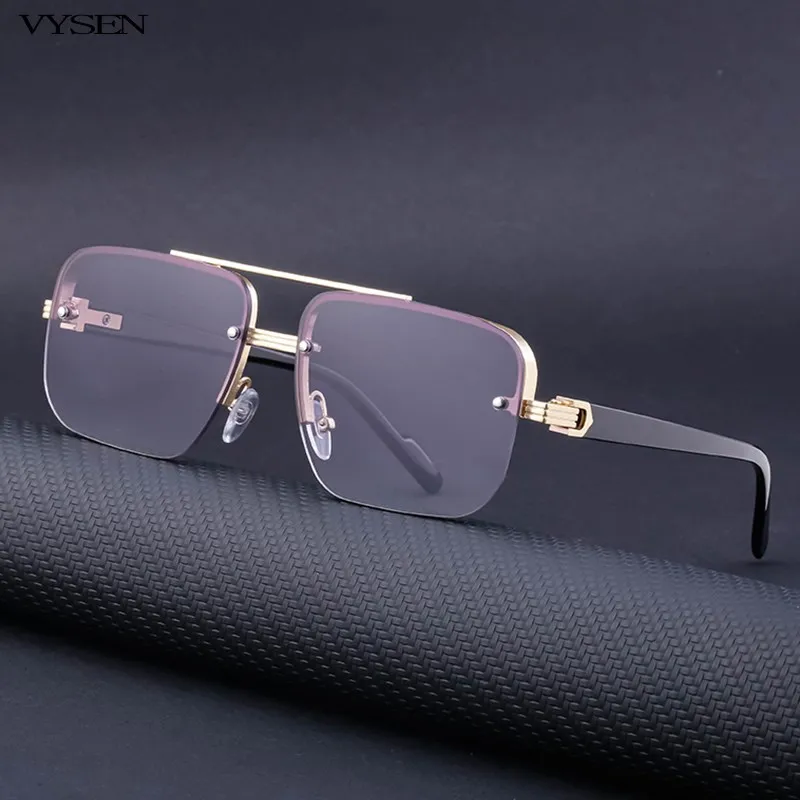 Frameless Fashion Sunglasses Men | Rimless Square Frame Sunglasses ...