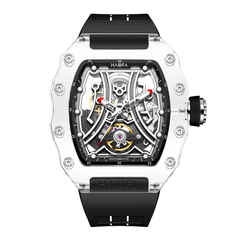 Haofa-Watch-for-Men-Panoramic-Transparent-Crystal-Automatic-Hollow ...