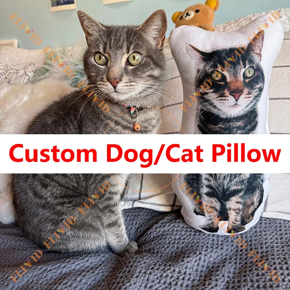 Custom 3D Dog/Cat Photo Pillow Funny Gifts Personalized Pet Animals ...