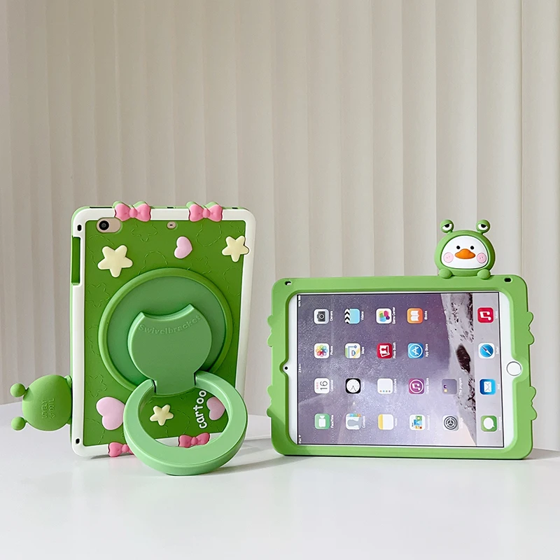 For-IPad-Air-1-2-Pro-9-7-Frog-360-Degree-Rotary-Stand-Cover-Protector ...