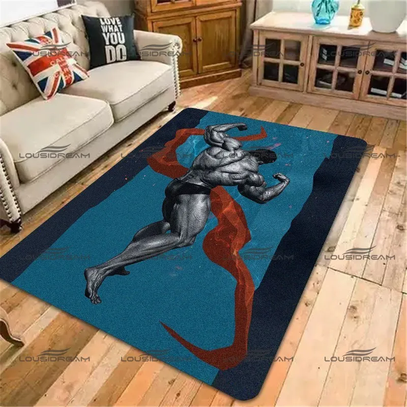 Bodybuilder Muscle Man Style Carpet Square Flannel Hunk Pattern Rugs ...