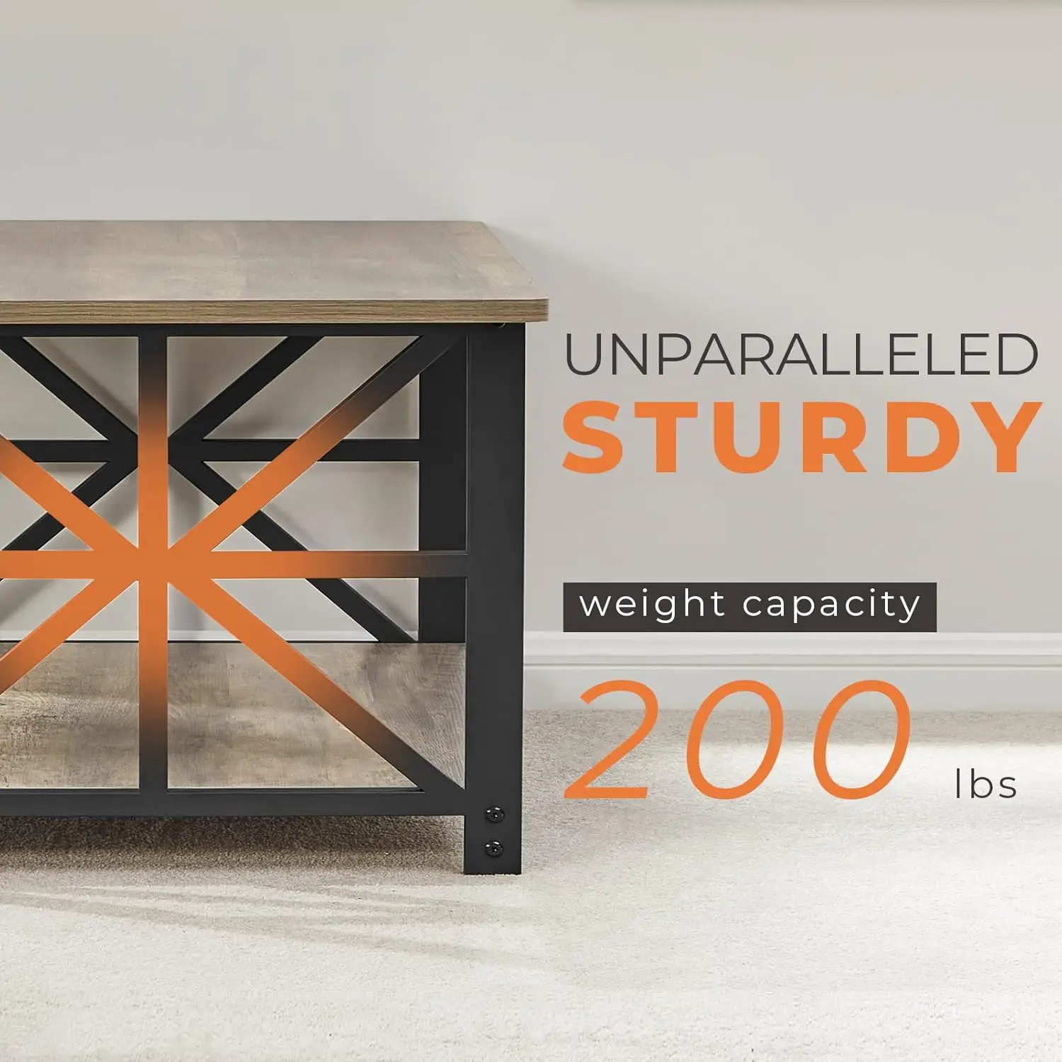 GreenForest Coffee Table for Living Room with Round Corners Farmhouse Style Center Table with Storage Shelf 39 Inch Space Saving AliExpress