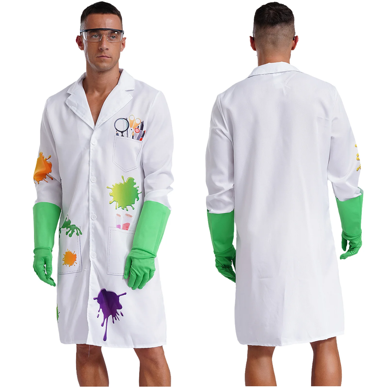 Disfraz de Doctor científico malvado para mujeres y hombres, bata de ...