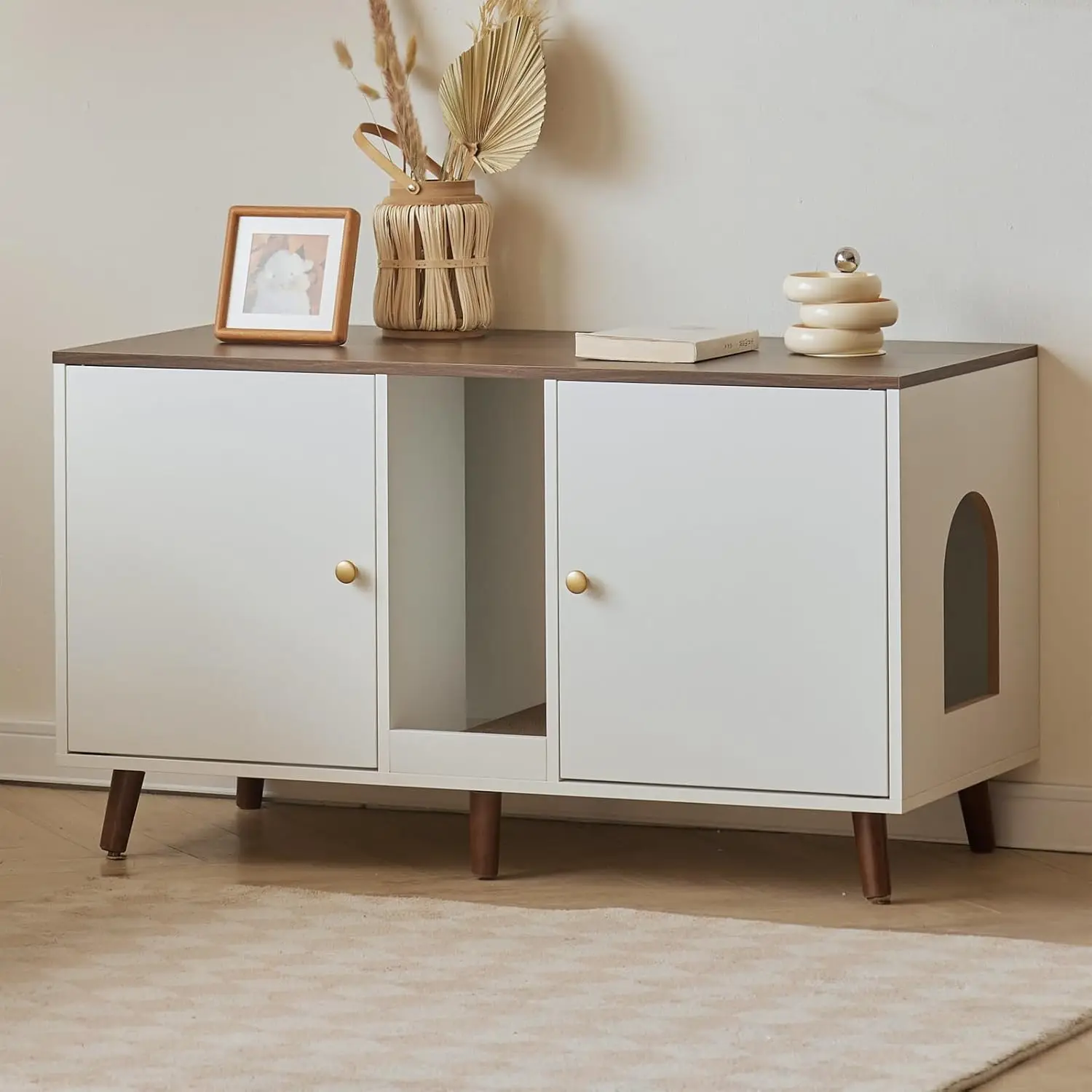 Double-Cat-Litter-Box-Enclosure-Hidden-Litter-Box-Cabinet-Furniture-for ...