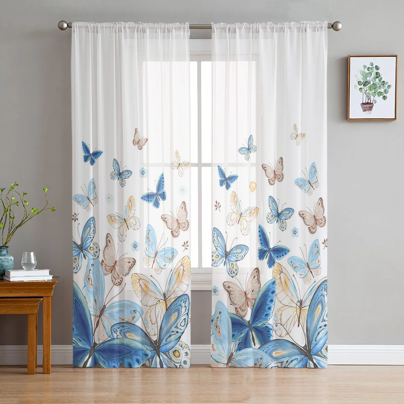 Pastoral-Butterfly-Gradient-Tulle-Curtains-for-Living-Room-Sheer ...