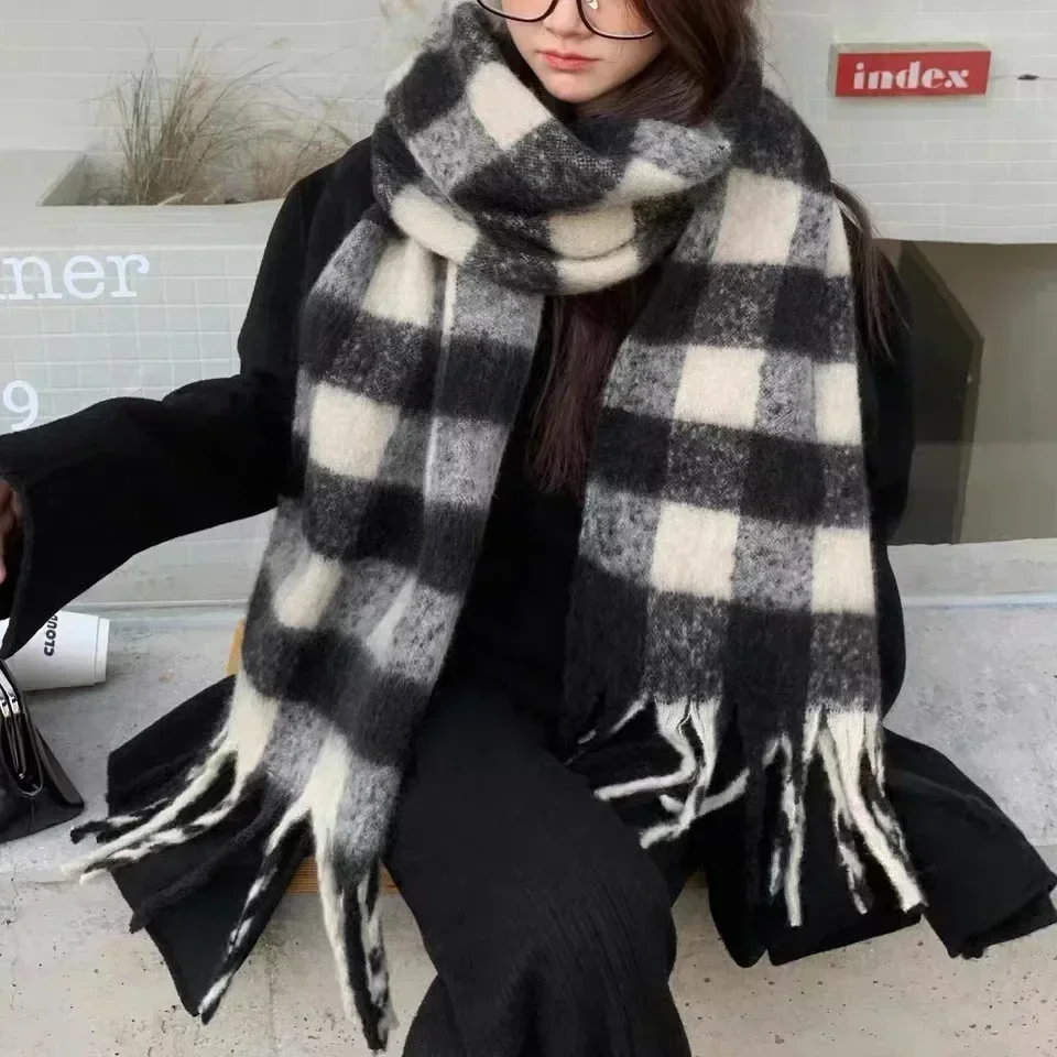 Plaid-Scarf-Checkerboard-Soft-Luxury-Scarfs-Women-s-Winter-Warm-Dual ...