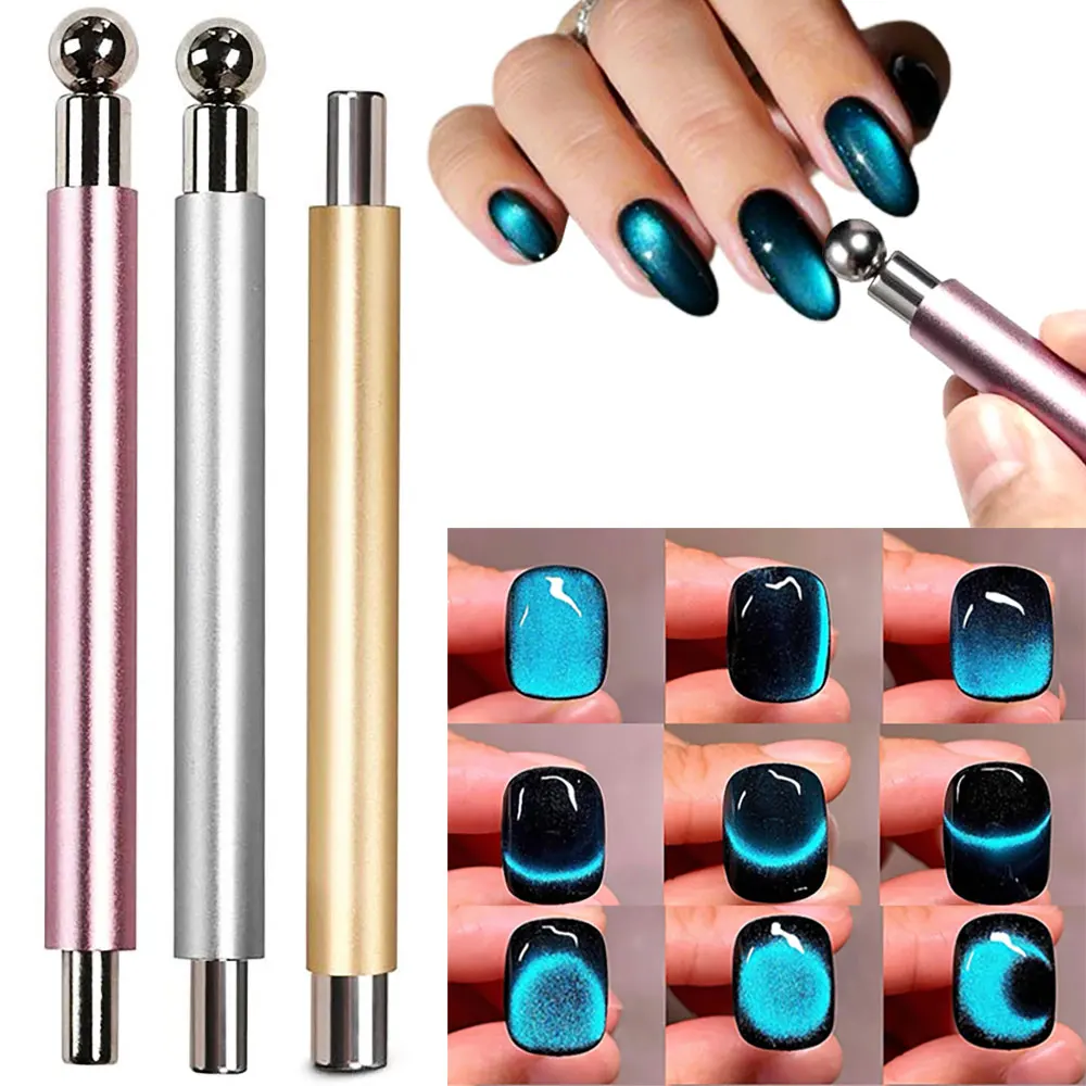 Double Head Cat's Eye Nail Magnetic Stick with Steel Ball Multifunction ...