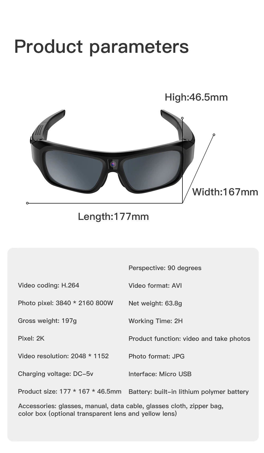 Sunglasses DVR Secretly | Records Video And Audio All In One Unit. Play ...