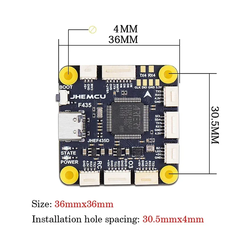 JHEMCU GF30F435 Flight Controller ICM42688P Support OSD GPS W/ Black ...