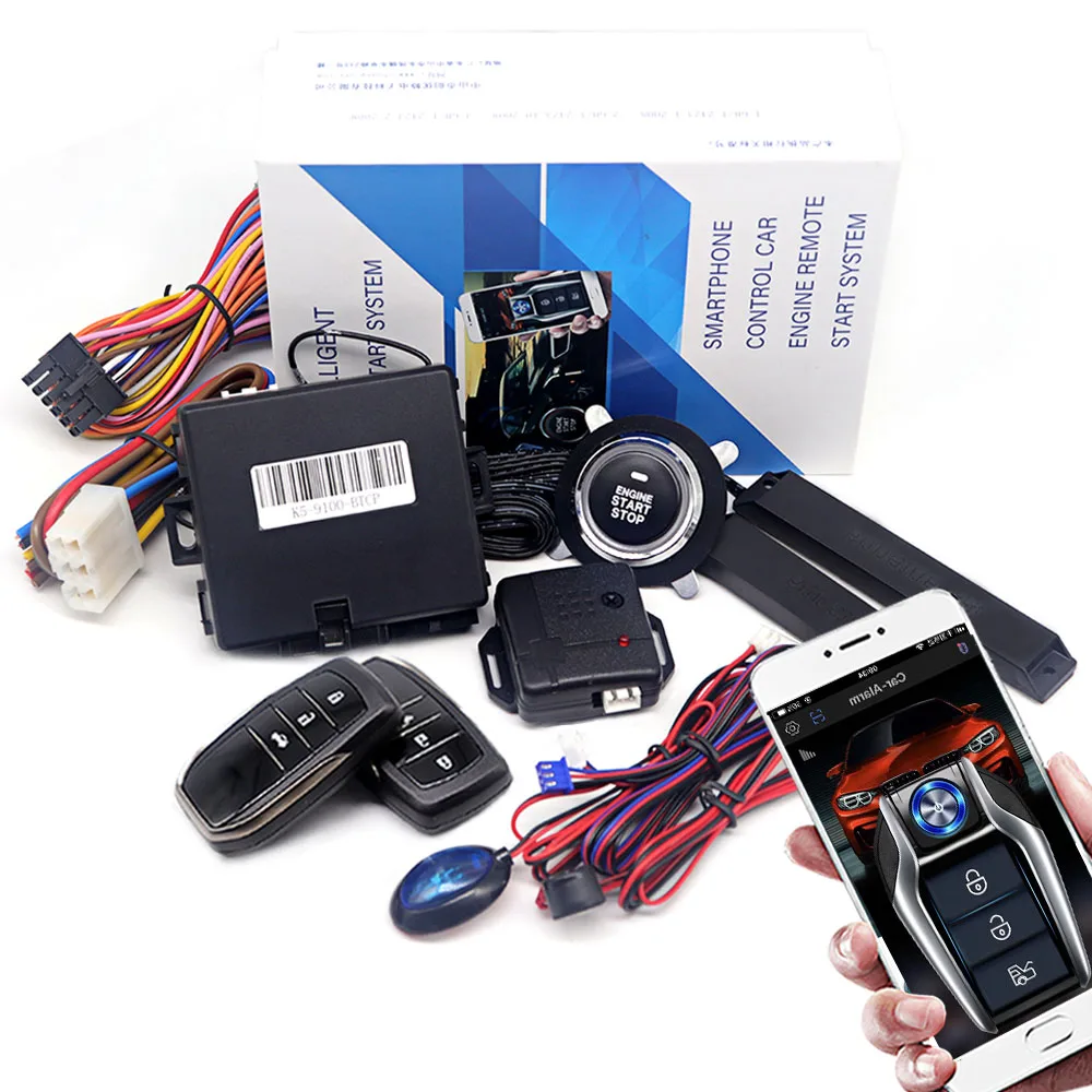 Universal-Car-Alarm-Autostart-Push-One-Button-Start-Stop-System-Remote ...