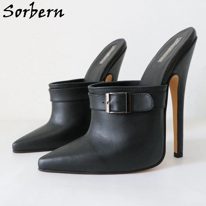 Sorbern-Mature-Pointed-Toe-Women-Mules-High-Heel-Pump-Shoes-Slip-On ...