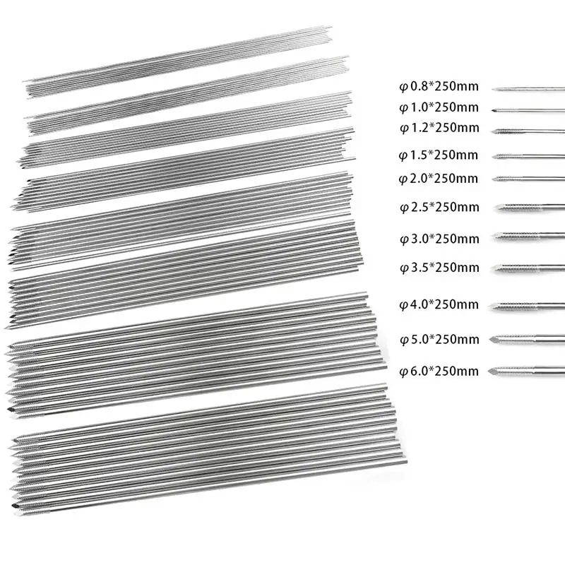 10pcs-250mm-Orthopedic-Threaded-Kirschner-Wires-Stainless-Steel-Thread ...