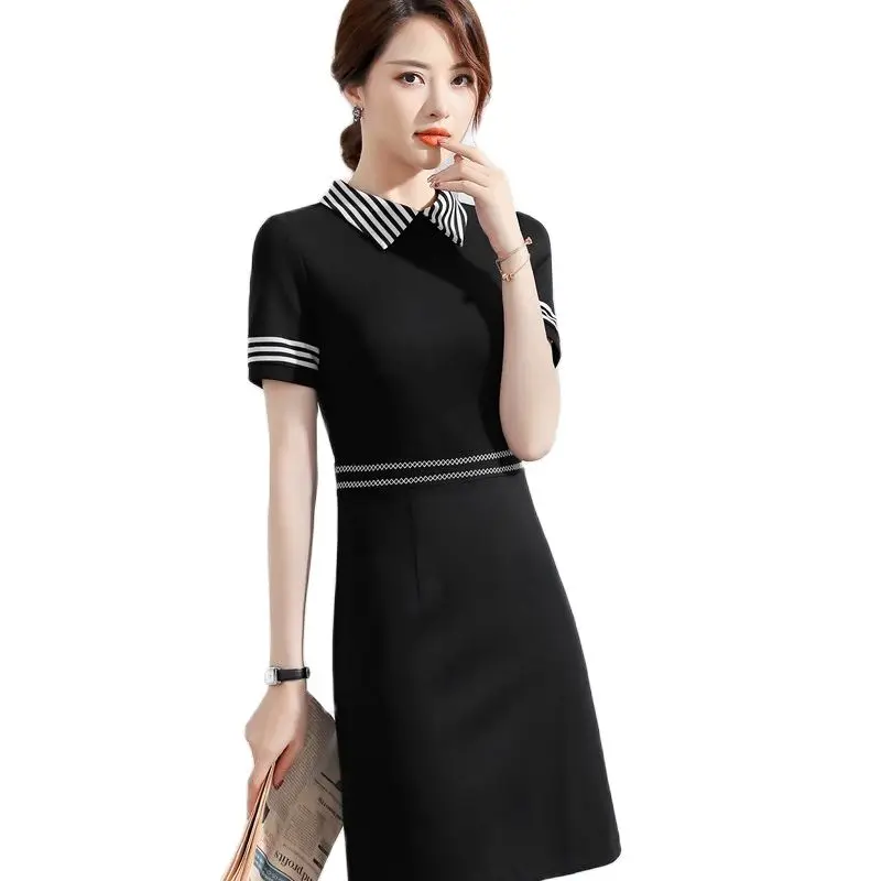Summer-Fashion-Styles-Short-Sleeve-Slim-Dresses-For-Women-Business-Work ...