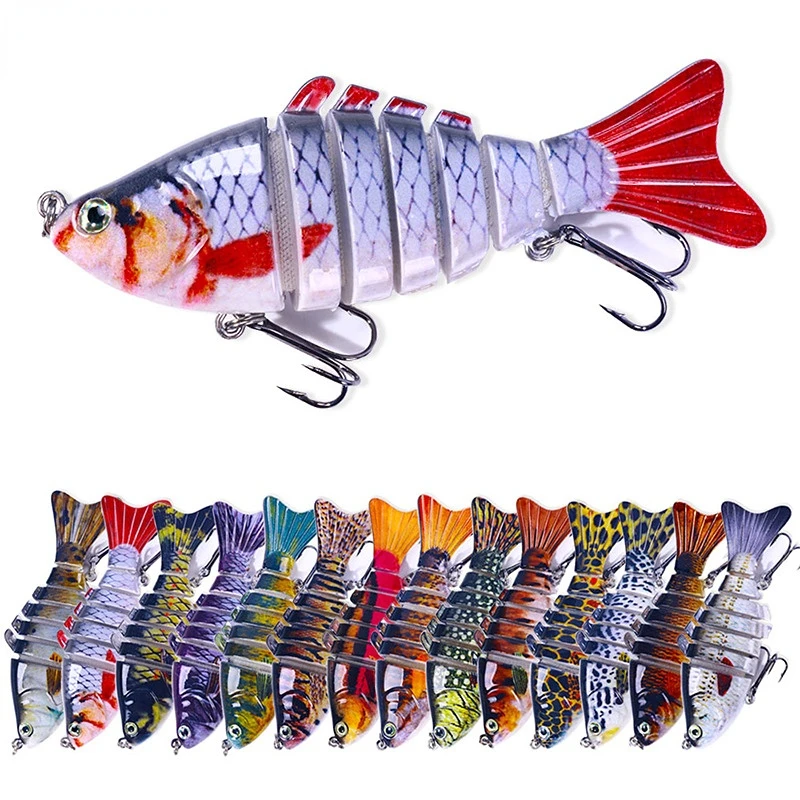 10cm 15g 7-segement Swimbait Pike Wobblers Crankbait Fishing Lure Multi ...
