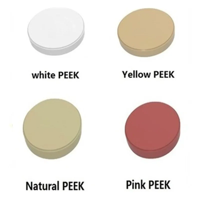 98-12mm-98-14mm-Natural-White-Yellow-Pink-Colored-PEEK-Dental-Disc-CAD ...