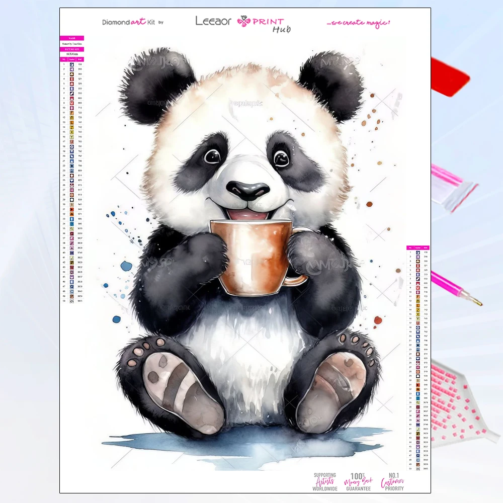 Cartoon-Diamond-Painting-Funny-Little-Animals-Are-Drinking-Tea-Full ...