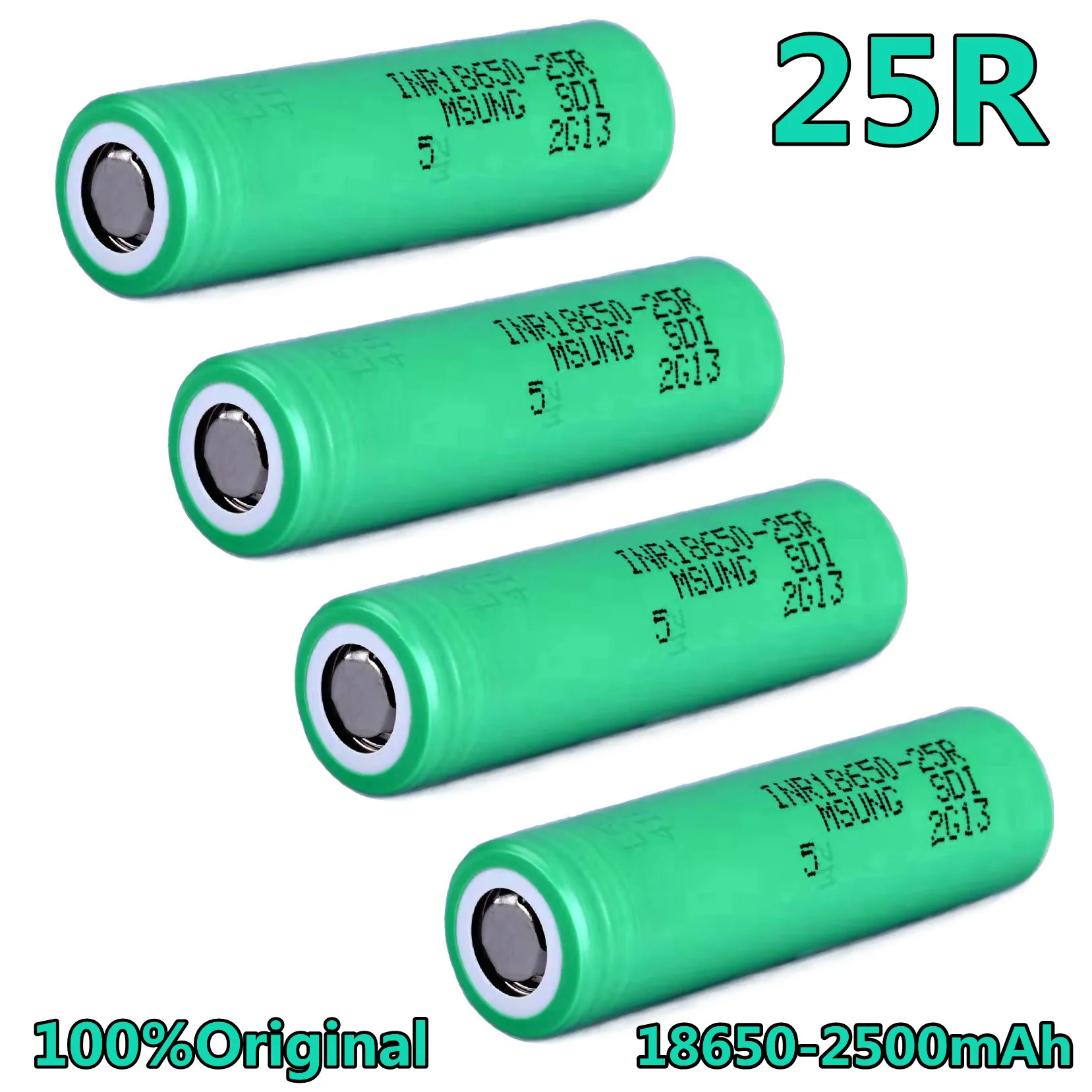 100% New 18650 Lithium Ion Rechargeable Battery. 3.7V 2500mAh INR 25R. High Discharge 20A