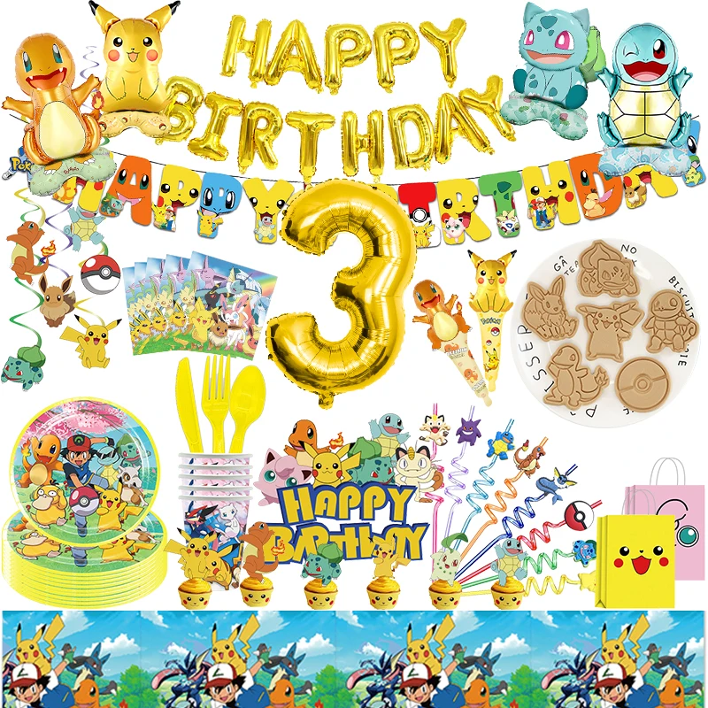Pokemon-Theme-Birthday-Party-Decorations-Disposable-Tableware-Set-Paper ...
