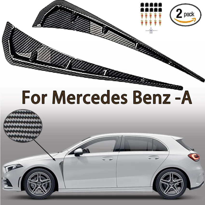 2pcs Car Fender Side Vents Air Wing Vent Trim Sticker For Mercedes Benz ...