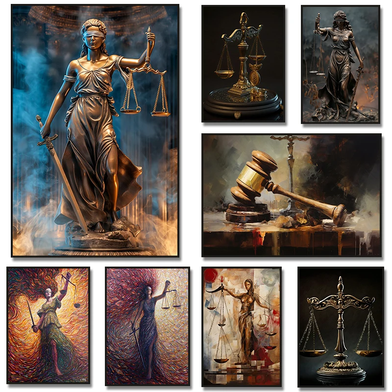 Scales of Justice Goddess of Justice Abstract Attorney Art Posters ...