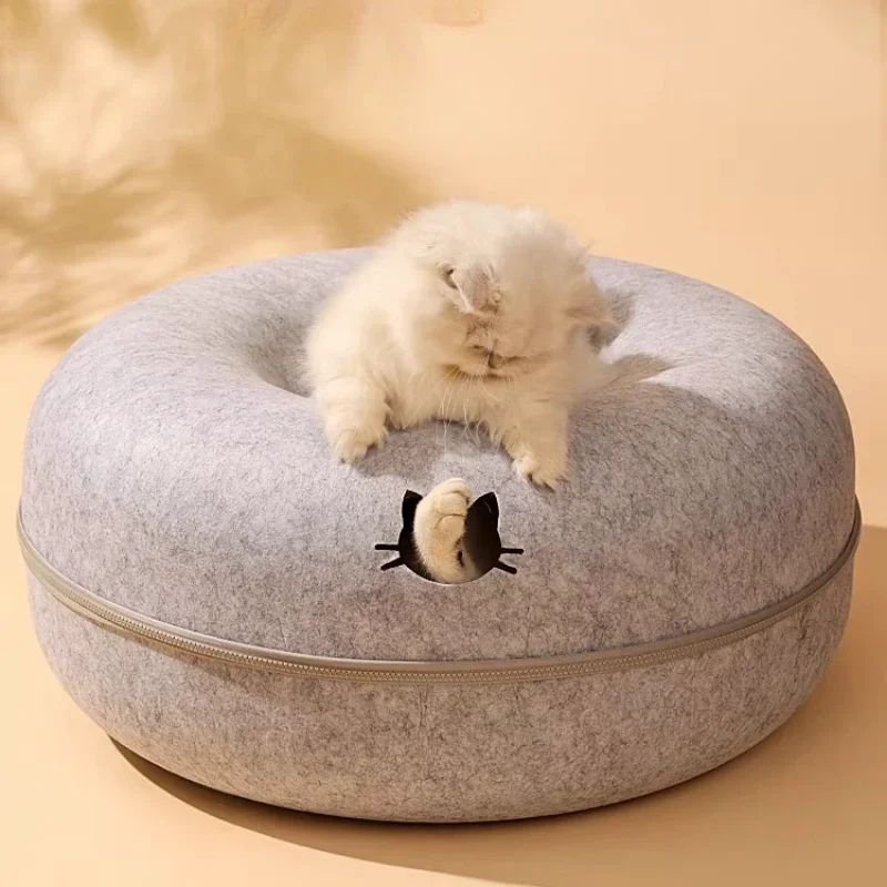 Pet-Donut-feltro-ninho-de-gato-brinquedo-interativo-divertido-t-nel ...