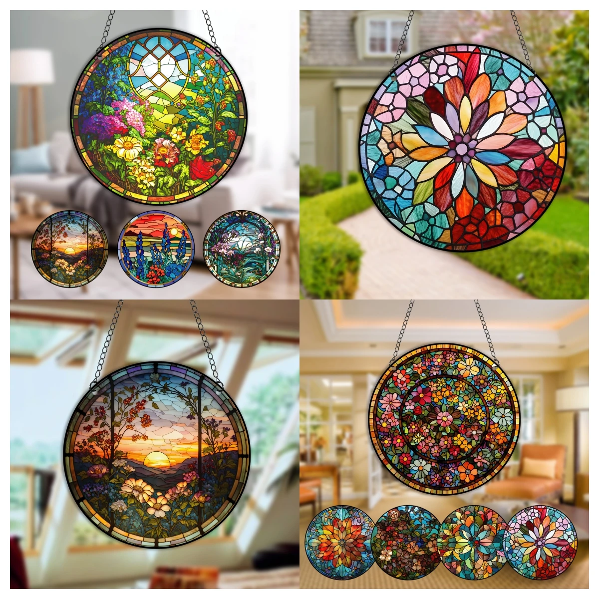 Flower-Sunset-Acrylic-Window-Hanging-Acrylic-Garden-Suncatcher-Decor ...