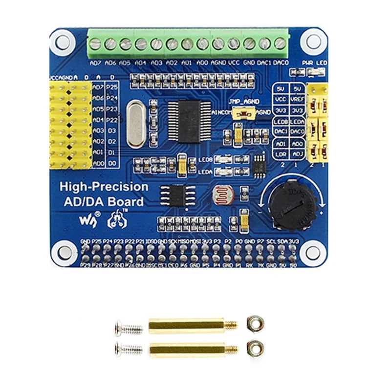 High Precision Ad Da Digital Analog Module Expansion Development Board For Raspberry Pi 3b 4b