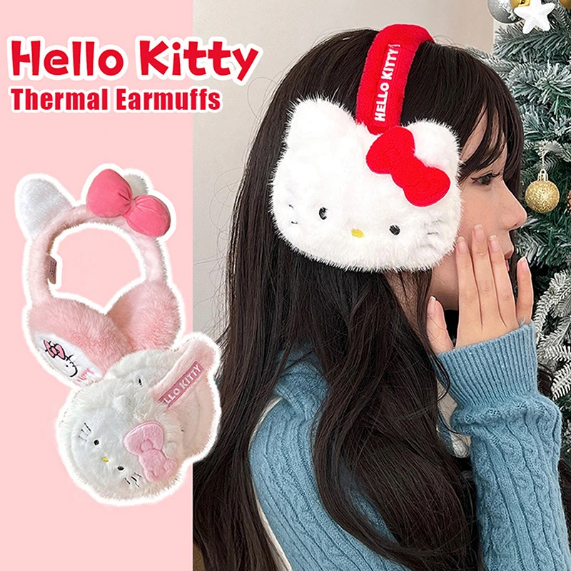 Kawaii-Hello-Kitty-Thermal-Earmuffs-Sanrio-KT-Cat-Plush-Winter-Keep ...