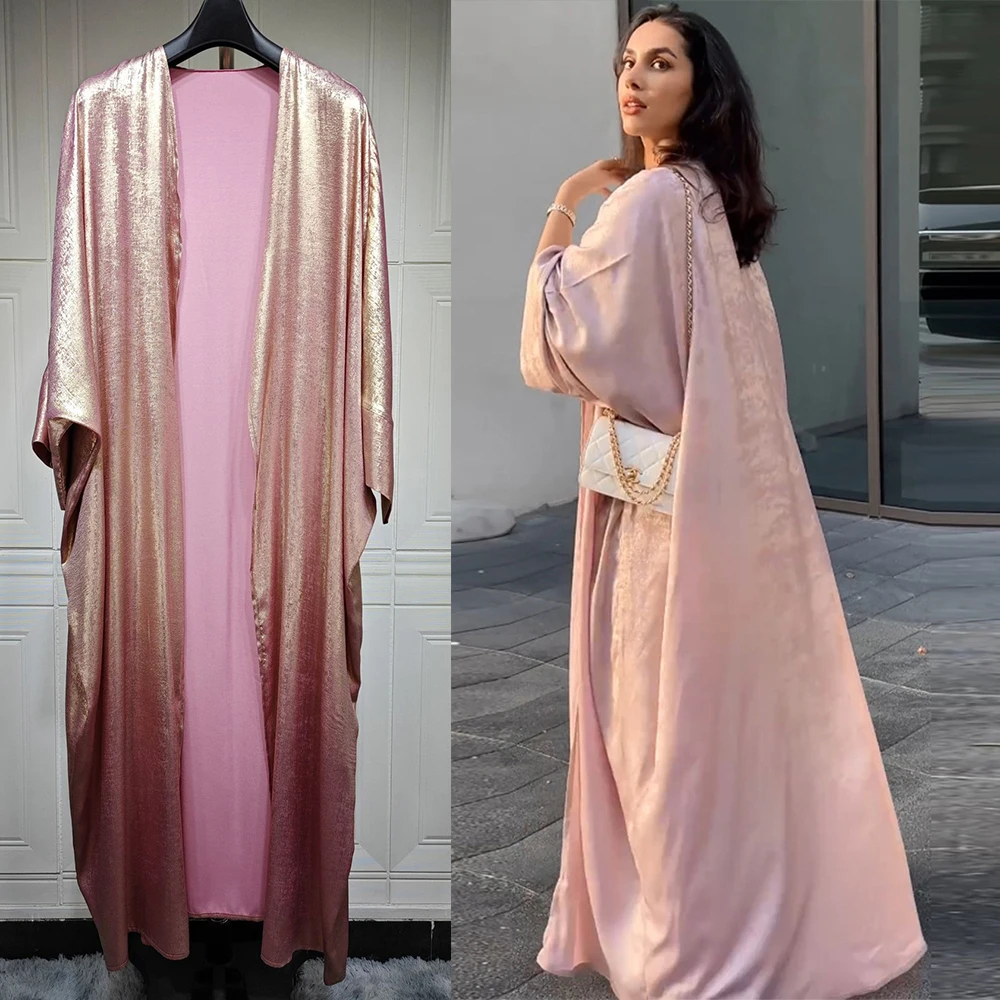 Ramadan-Eid-Shiny-Batwing-Satin-Open-Kimono-Abaya-Dubai-Luxury-Muslim-Abayas-For-Women-Kaftan ...