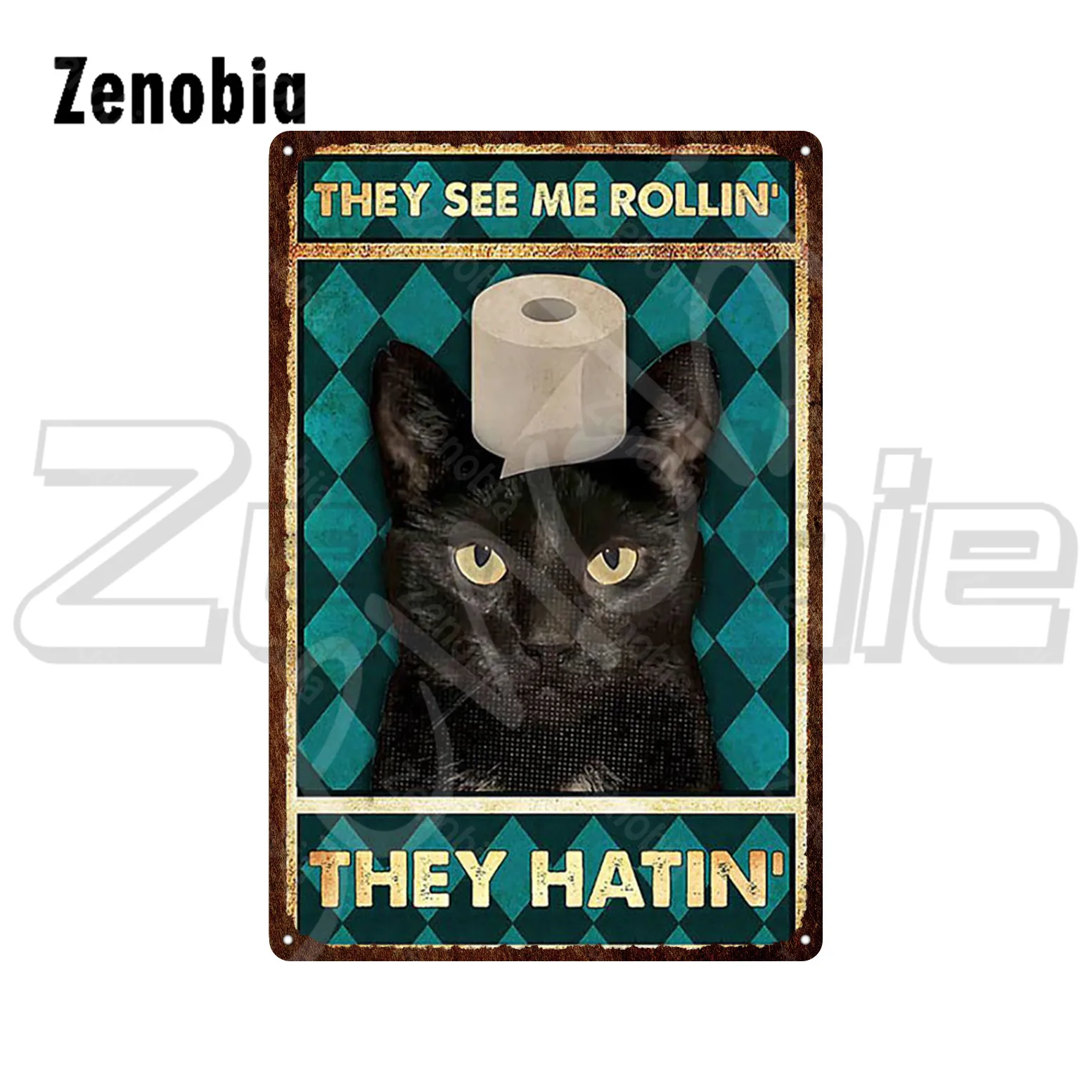 Cat Toilet Paper Sign