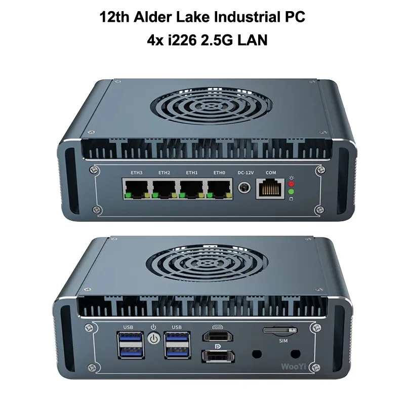 Fanless Mini PC Alder Lake Intel Core i7 1265U i5-1235U Pentium Gold ...