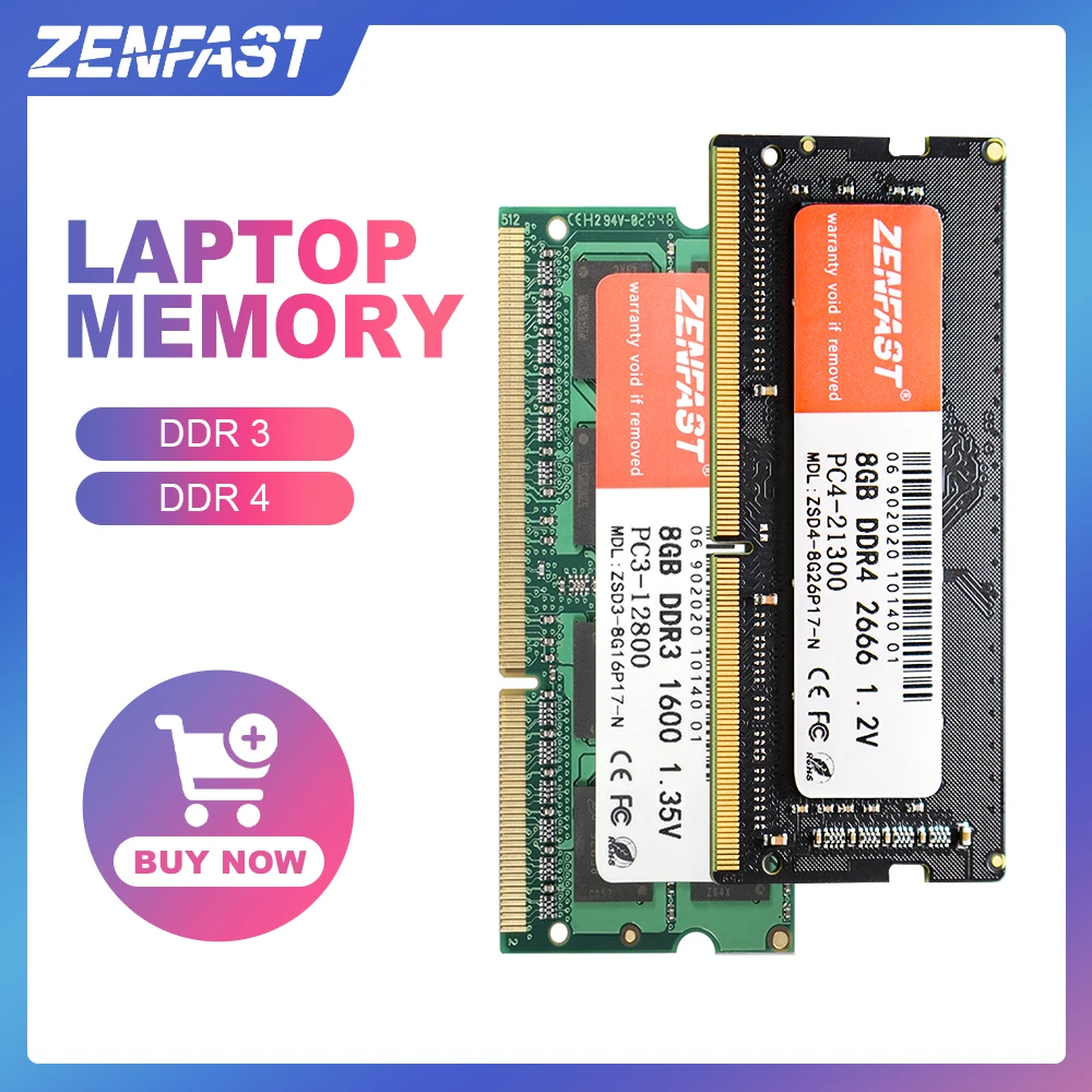 Memoria Ram DDR4 ZENFAST 8GB DDR3 4G 16GB 32GB Sodimm Notebook 1600 ...