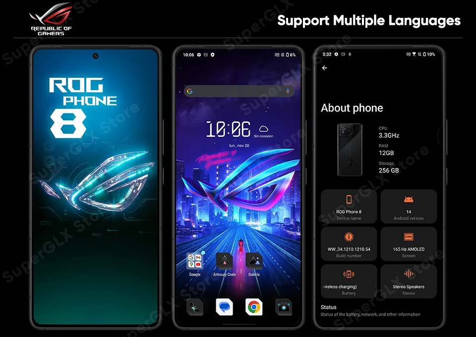 2024 Original ROG Phone 8 & 8 Pro 5G Gaming Phone Snapdragon 8 Gen 3 6.78'' 165Hz AMOLED Display ...