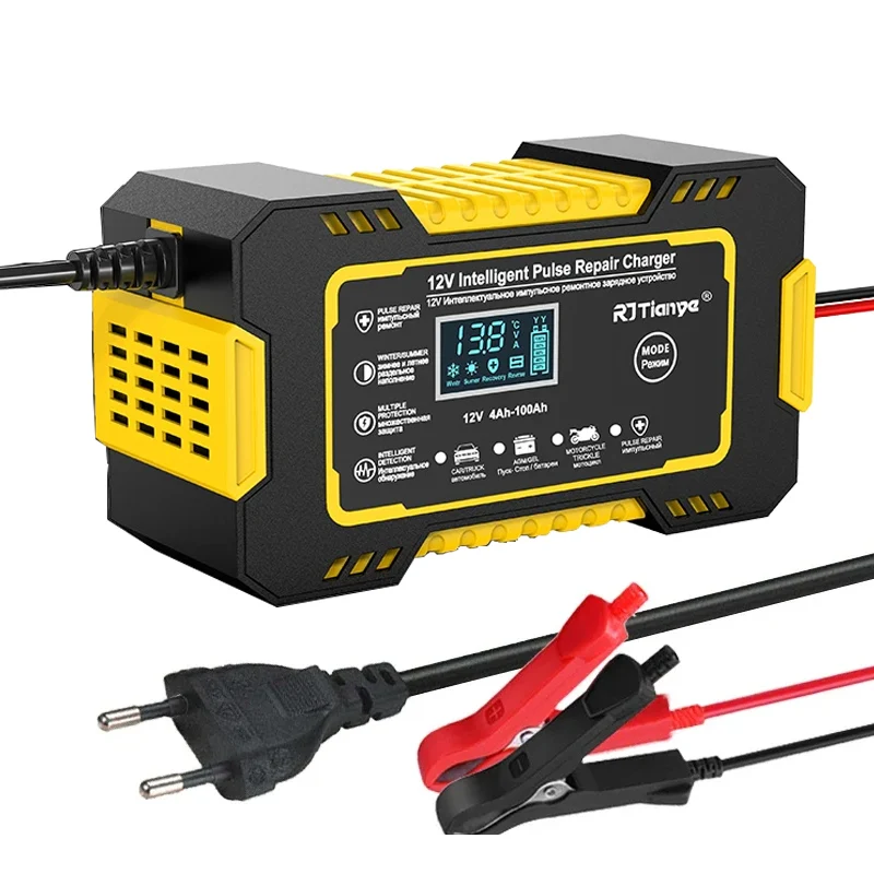 Car-Battery-Charger-12V-6A-Touch-Screen-Pulse-Repair-LCD-Fast-Power ...