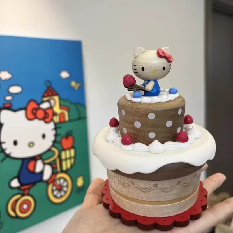 Hello kitty Anime Figure Music Box Cute Carousel Birthday Cake Funny ...