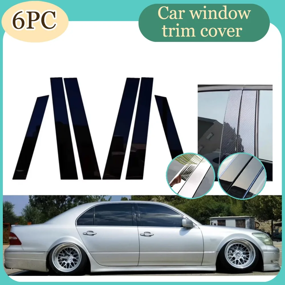 Gloss Black Pillar Posts Silver Carbon Fit For Lexus LS430 2001 2002 ...