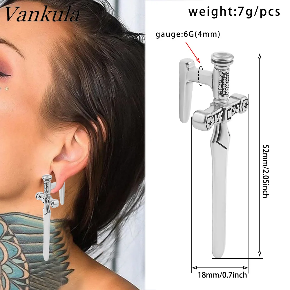 Vankula Piercing de peso para oreja, 10 piezas, Punk, tapones para los ...