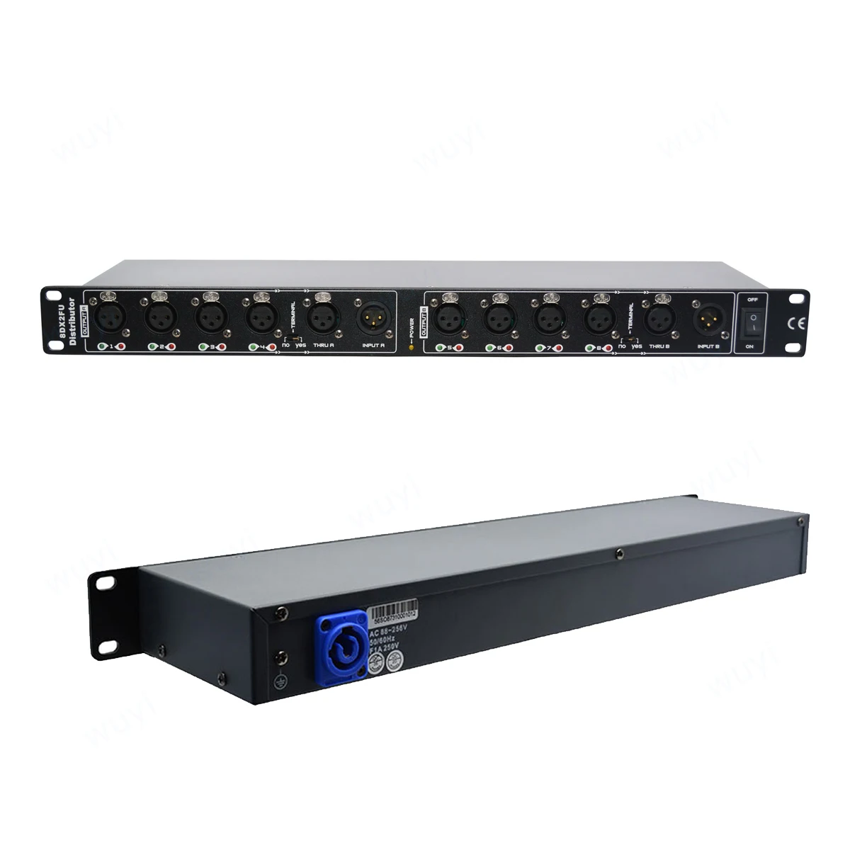 8DX2FU-2-Input-8-Output-Distributor-DMX512-1990-1U-Signal-Splitter ...