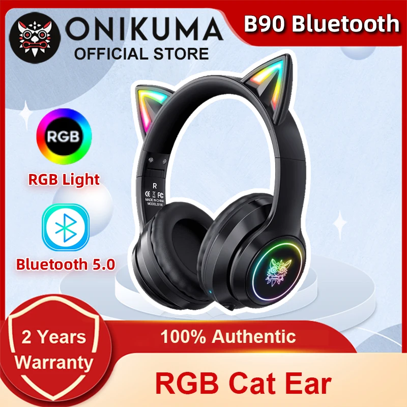 ONIKUMA-B90-Bluetooth-compatible-Gaming-Headset-with-RGB-Cat-Ear ...
