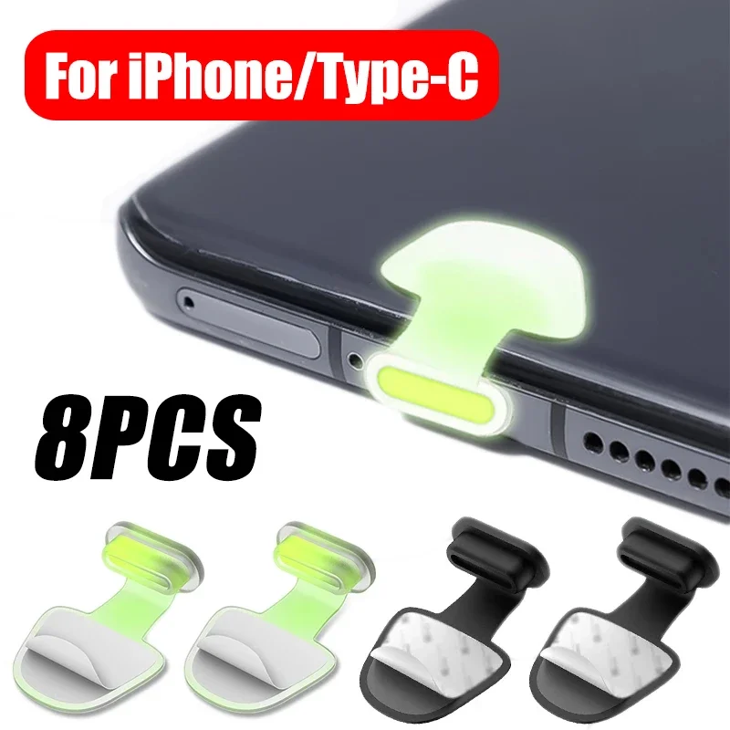 Luminous-Dust-Plug-Lossproof-Charging-Port-Dustplugs-for-iPhone-Samsung ...