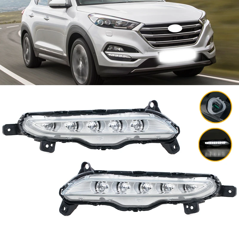 For Hyundai Tucson 2015 2016 2017 2018 Daytime Running Lights LED Car ...