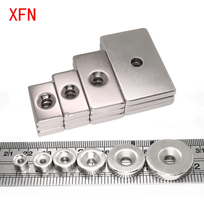 Square-Magnet-with-Hole-Permanent-Super-Stong-NdFeB-Magnets-20x10x3 ...